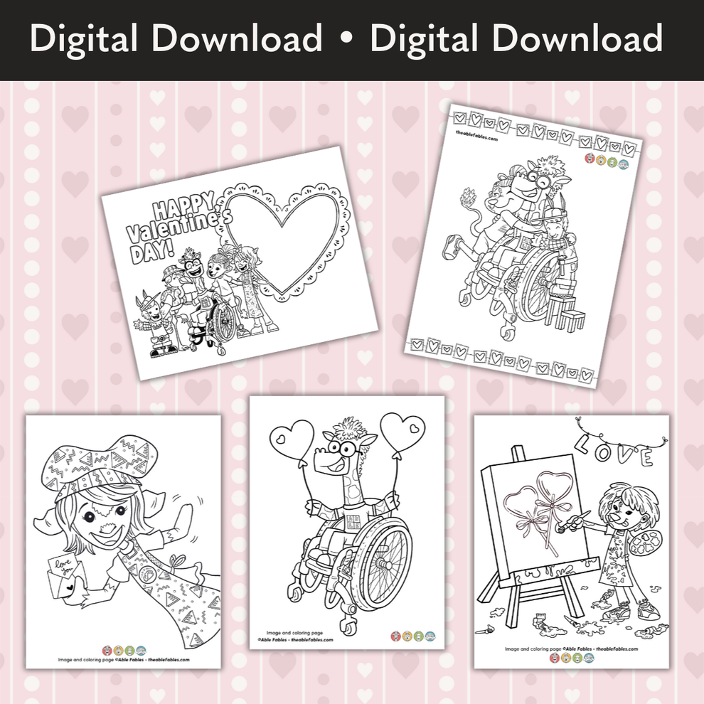 5 Printable Valentine Coloring Pages – The Able Fables